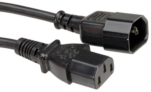 Roline 3-pin IEC socket (C13) auf 3-pin IEC plug (C14) cable, 0,5 m...