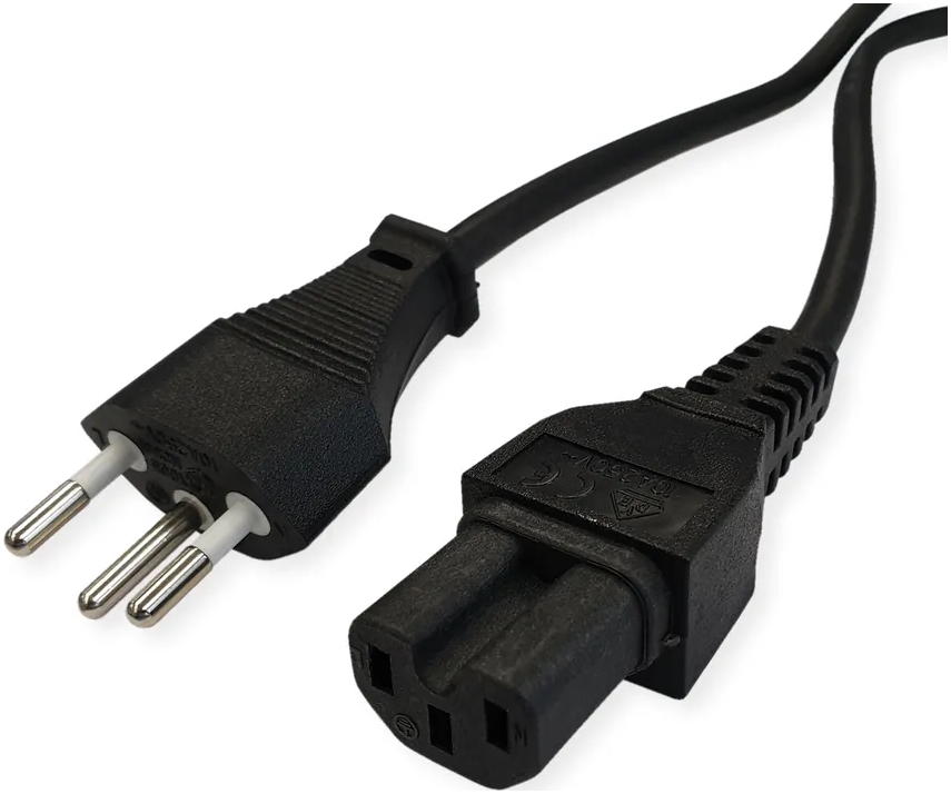 STEFFEN 2-pin CH mains, 230 volt cable, 2 m, Black; 19.99.1216 | DQ...