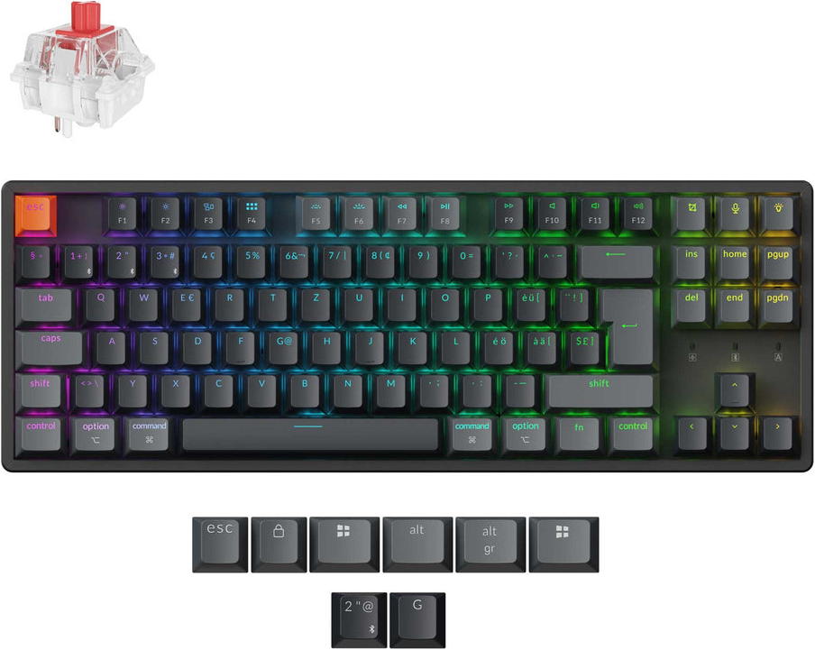Keychron K8 QMK v2 Bluetooth 5.2 Mechanical Keyboard; K8X-J1Z-SW