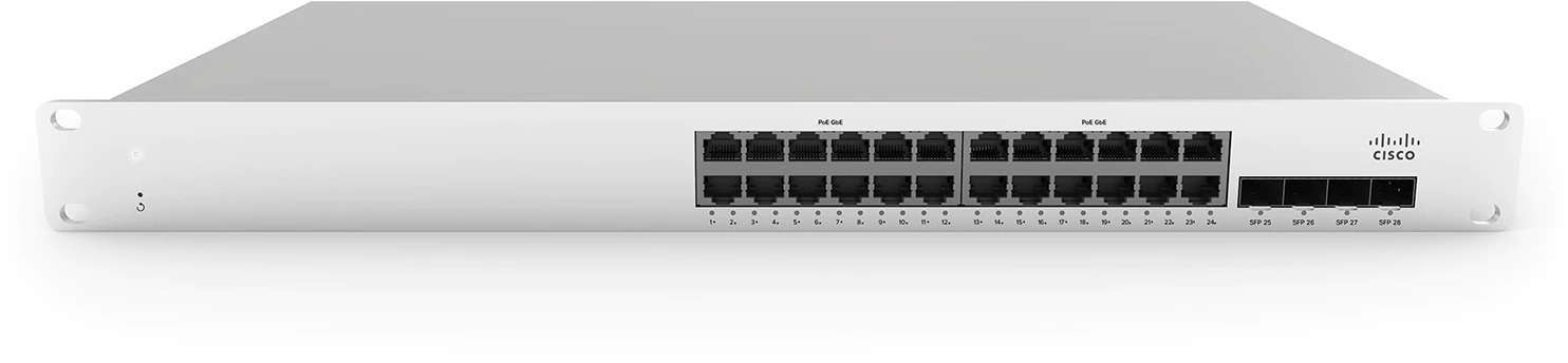 Cisco MS210-24, 24 Port Cloud Managed Gigabit switch; MS210-24-HW